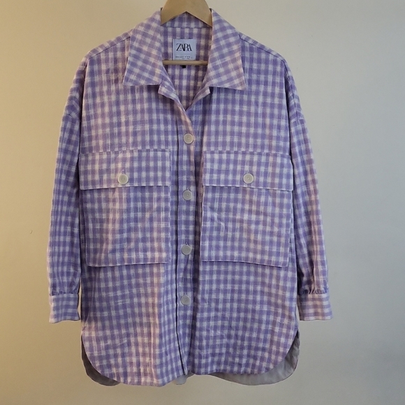 Zara | Jackets & Coats | Nwot Zara Oversized Plaid Shacket | Poshmark